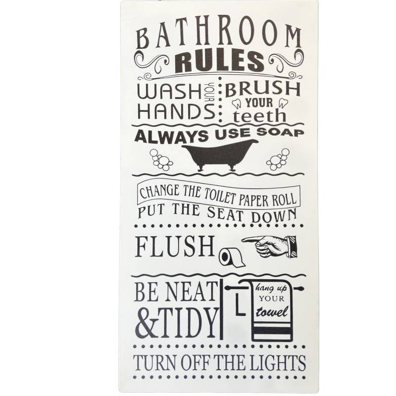 BATHROOM RULES SIGN – Sydney's Plant Market