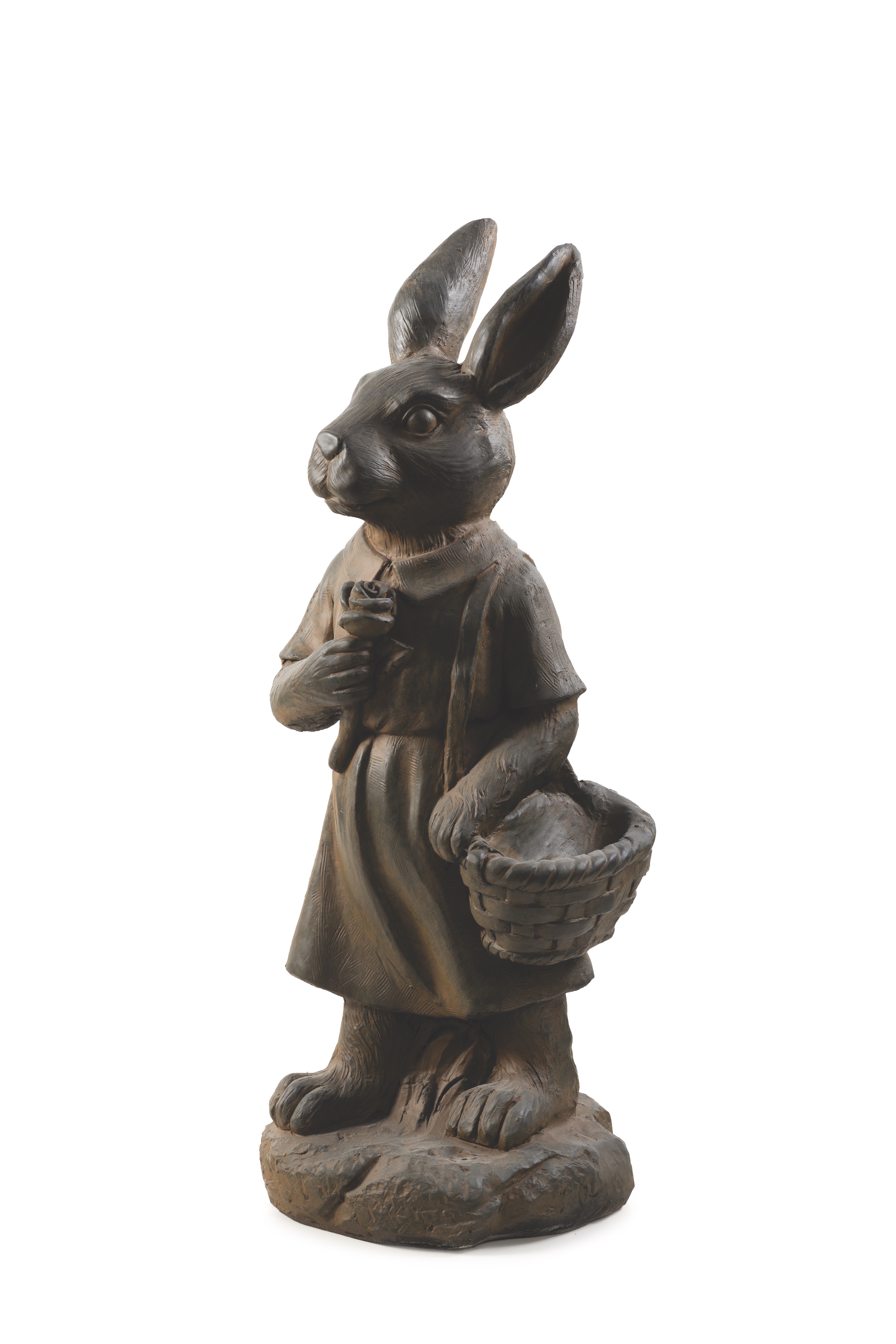 MRS RABBIT MEDIUM RUSTED IRON GARDEN STATUE – Sydney's Plant Market