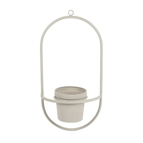 LOKA METAL WALL PLANTER 25X50CM TAUPE# – Sydney's Plant Market